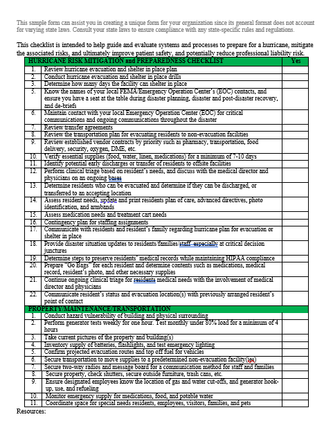 Sample Forms, Checklists, Letters